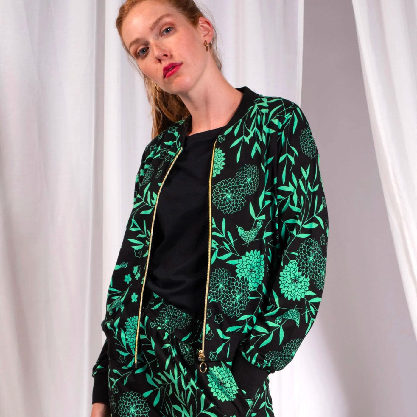 Mademoiselle YeYe Best Friends Japanese Flowers College Jacket