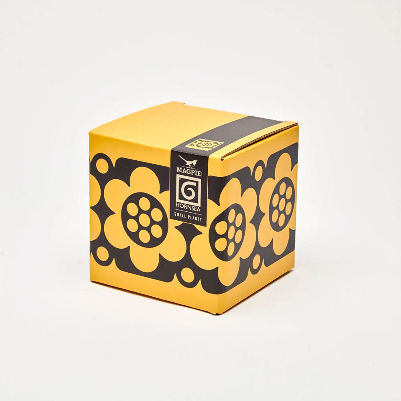 Magpie x Hornsea Pottery Retro Geo Flower Plant Pot in Yellow