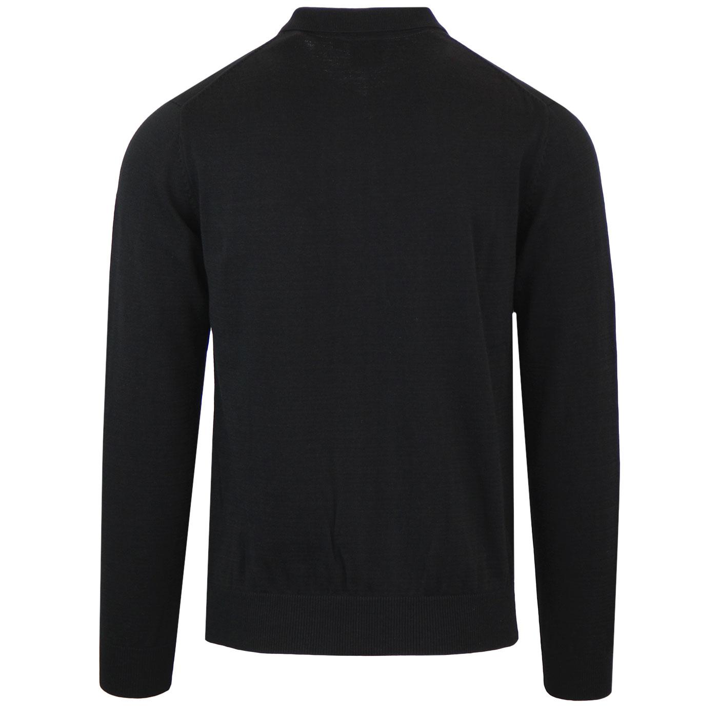 MERC Belsize Men's Retro Mod Contrast Zip Polo Cardigan