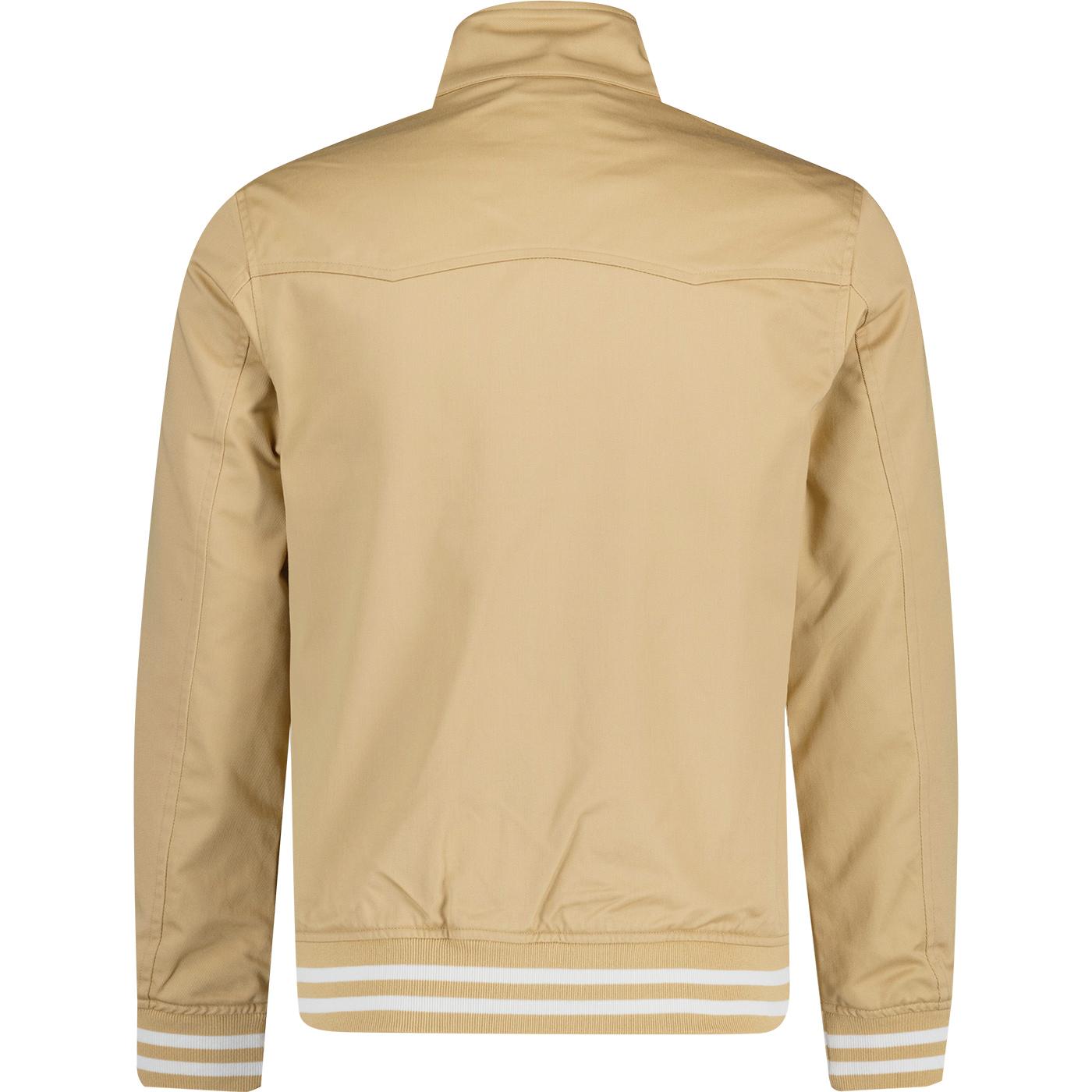 Merc clothing Dunston Retro Mod Tipped Harrington jacket in Tan