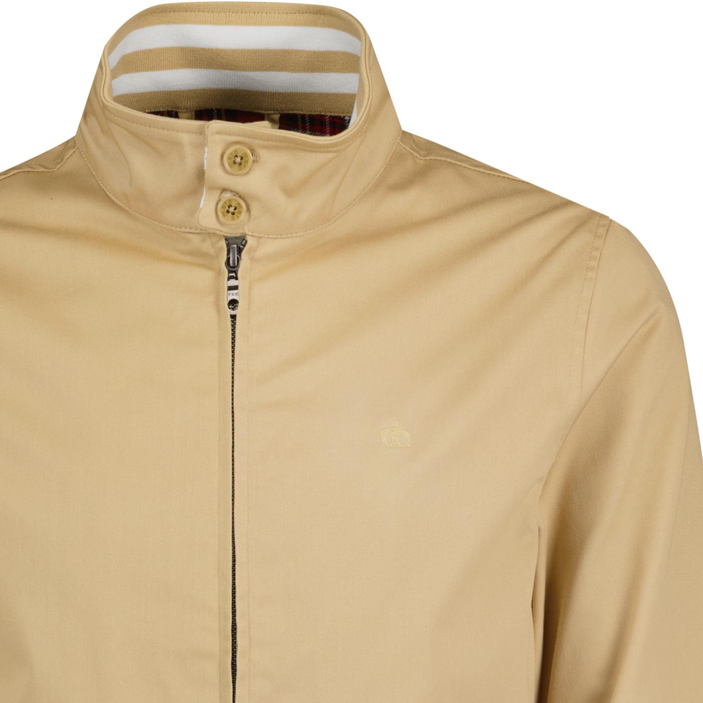 Merc clothing Dunston Retro Mod Tipped Harrington jacket in Tan