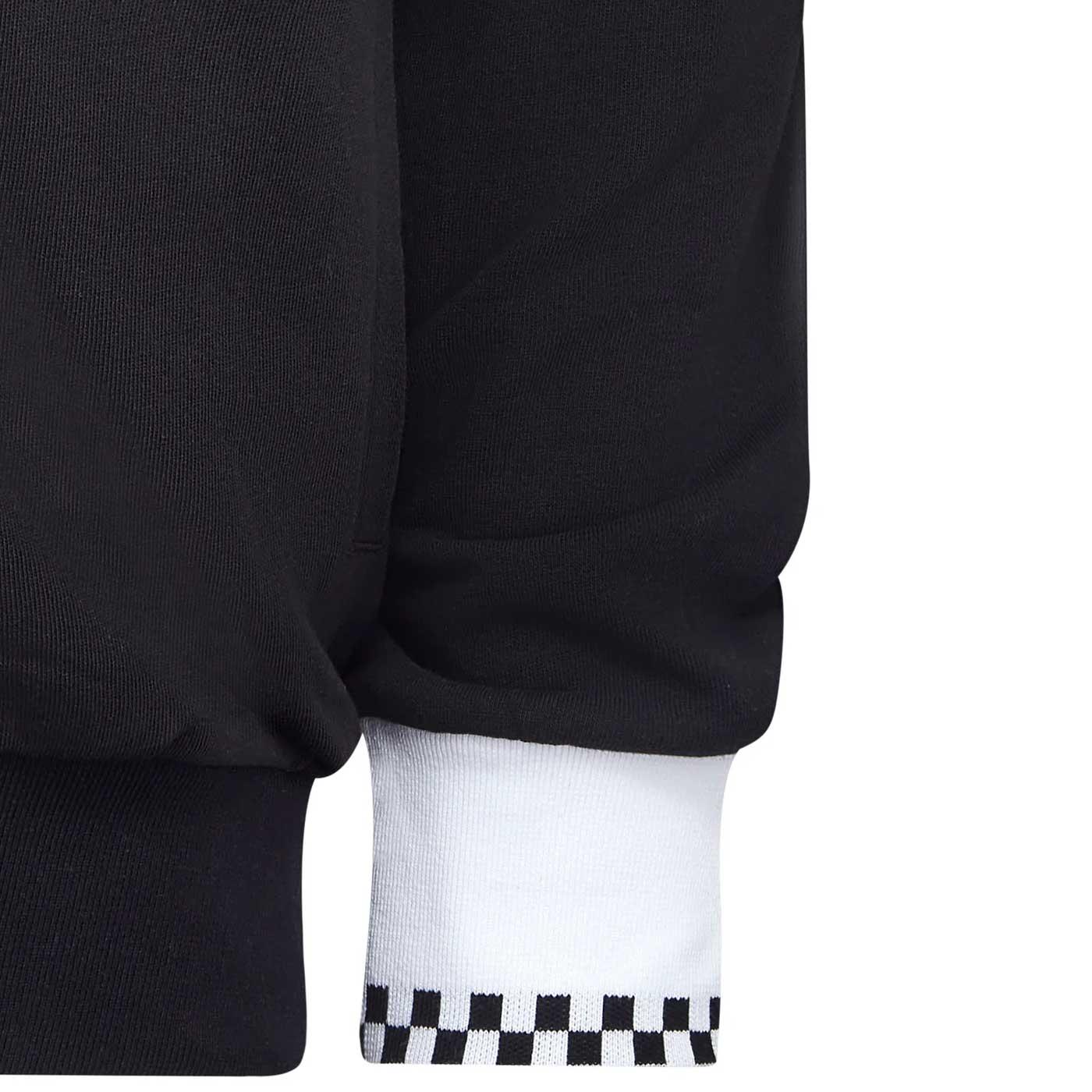 Merc James Ska Check Tipped Funnel Neck Track Jacket Black