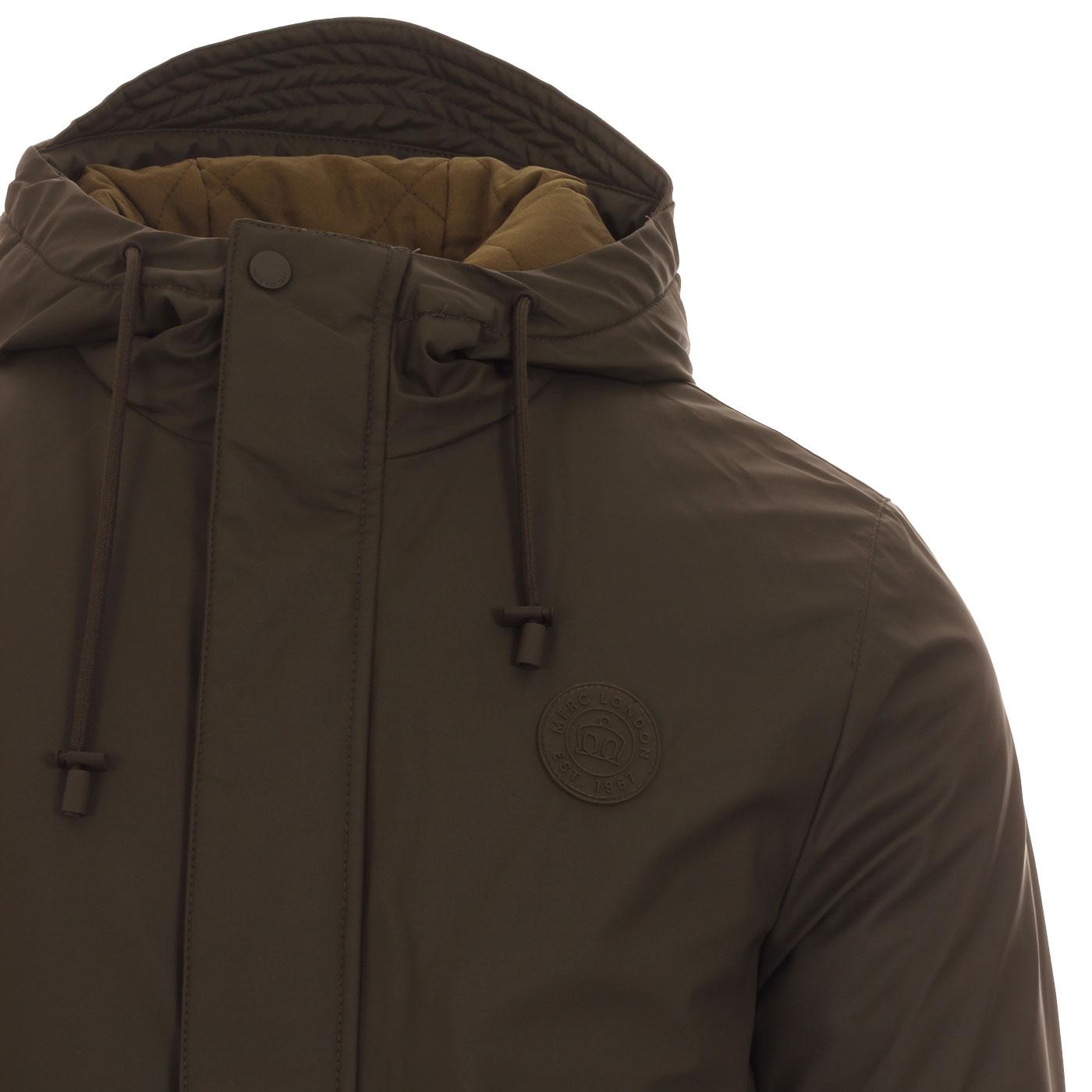 MERC LONDON 'Stornoway' Mod Sealed Parka Jacket in Khaki