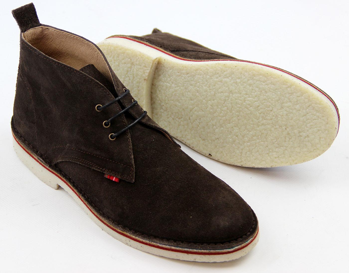 MERC Hanover Retro 60s Mod Suede Desert Boots in Brown