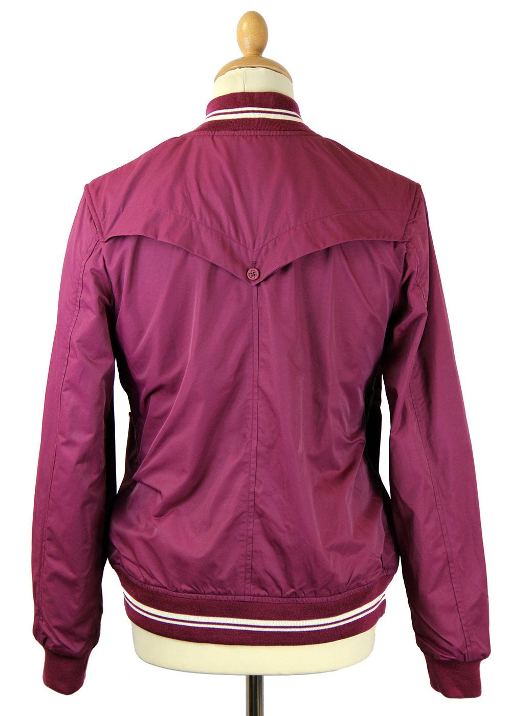 MERC Campbell Retro 60s Mod Tipped Blouson Monkey Jacket Plum
