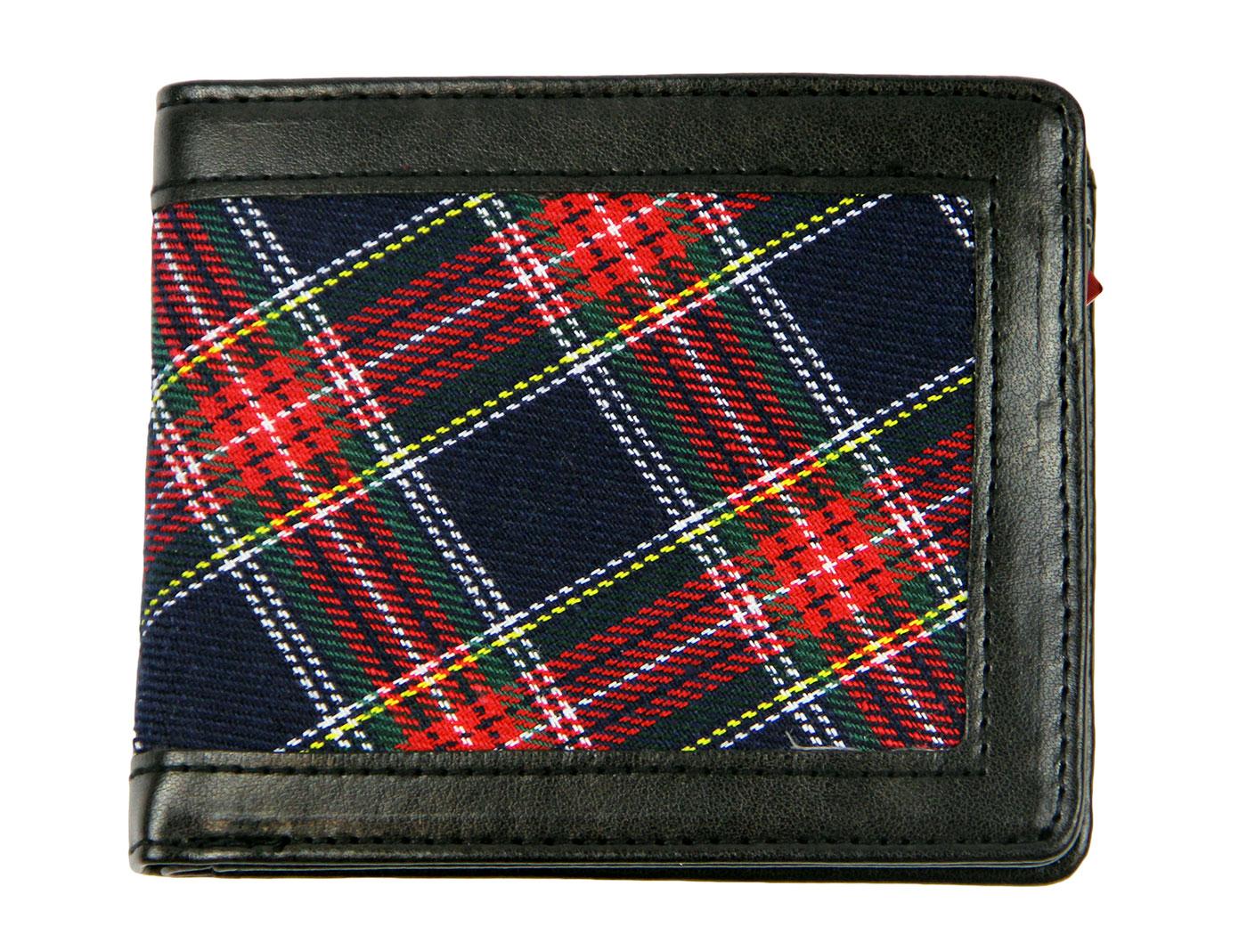 Merc Oldham Retro 60s Mod Men's Tartan Wallet in Navy