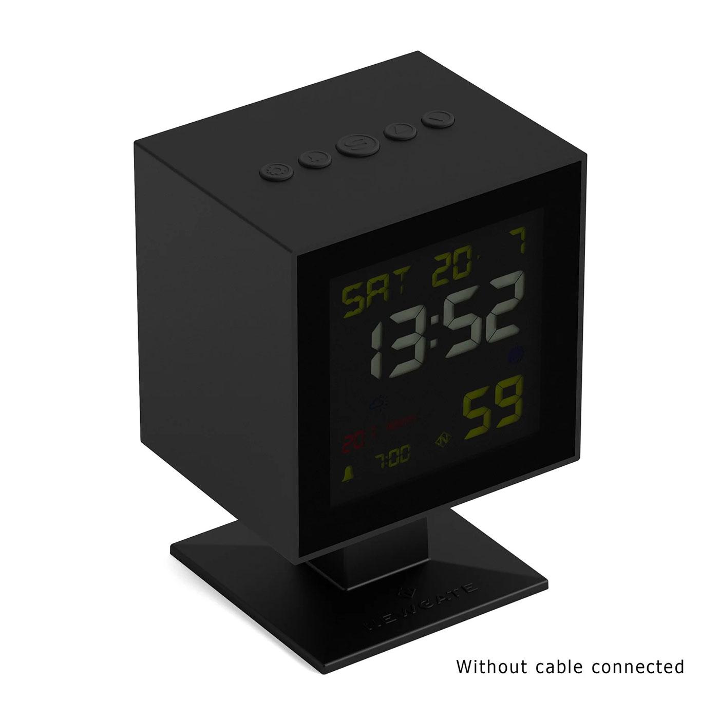 Newgate Clocks Monolith Retro Digital LCD Alarm Clock in Black