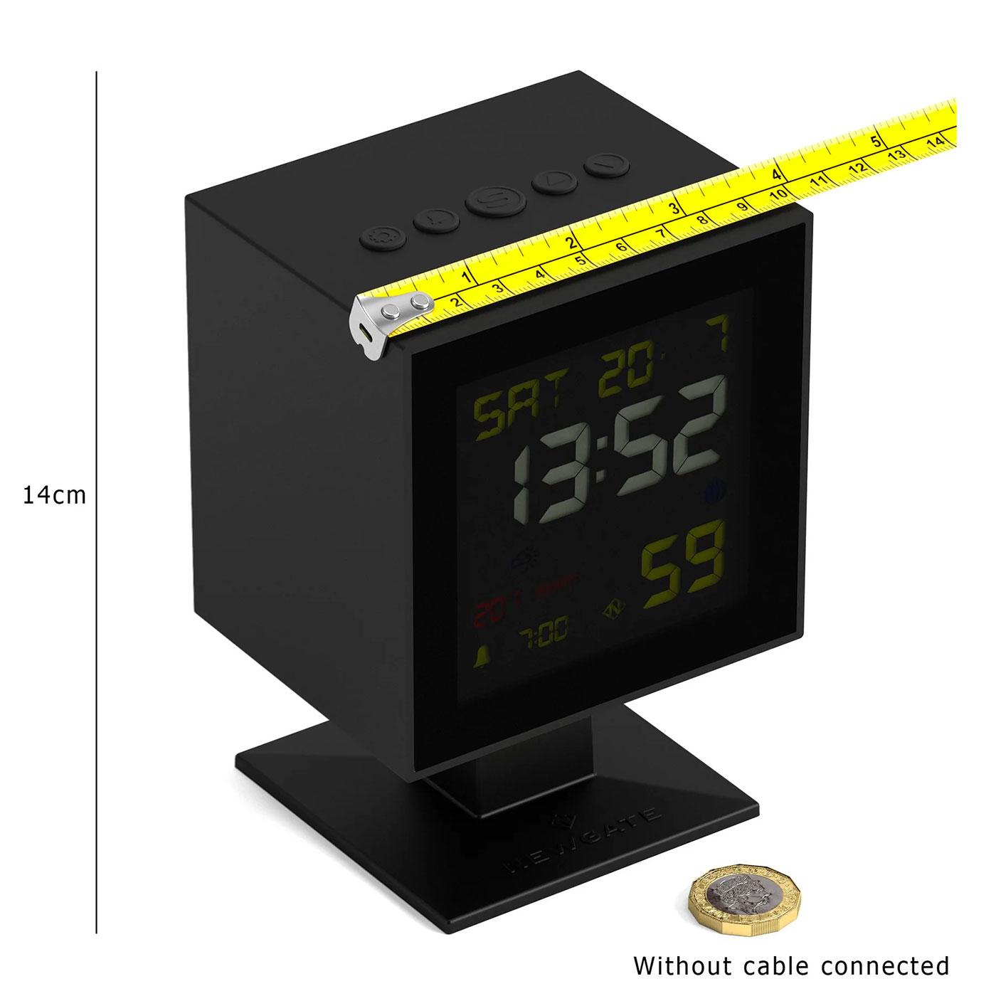 Newgate Clocks Monolith Retro Digital LCD Alarm Clock in Black