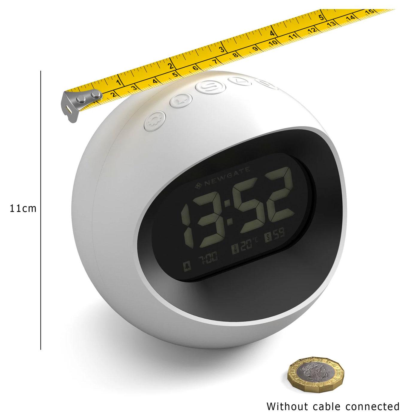 NEWGATE Centre of the Earth Retro Alarm Clock in White