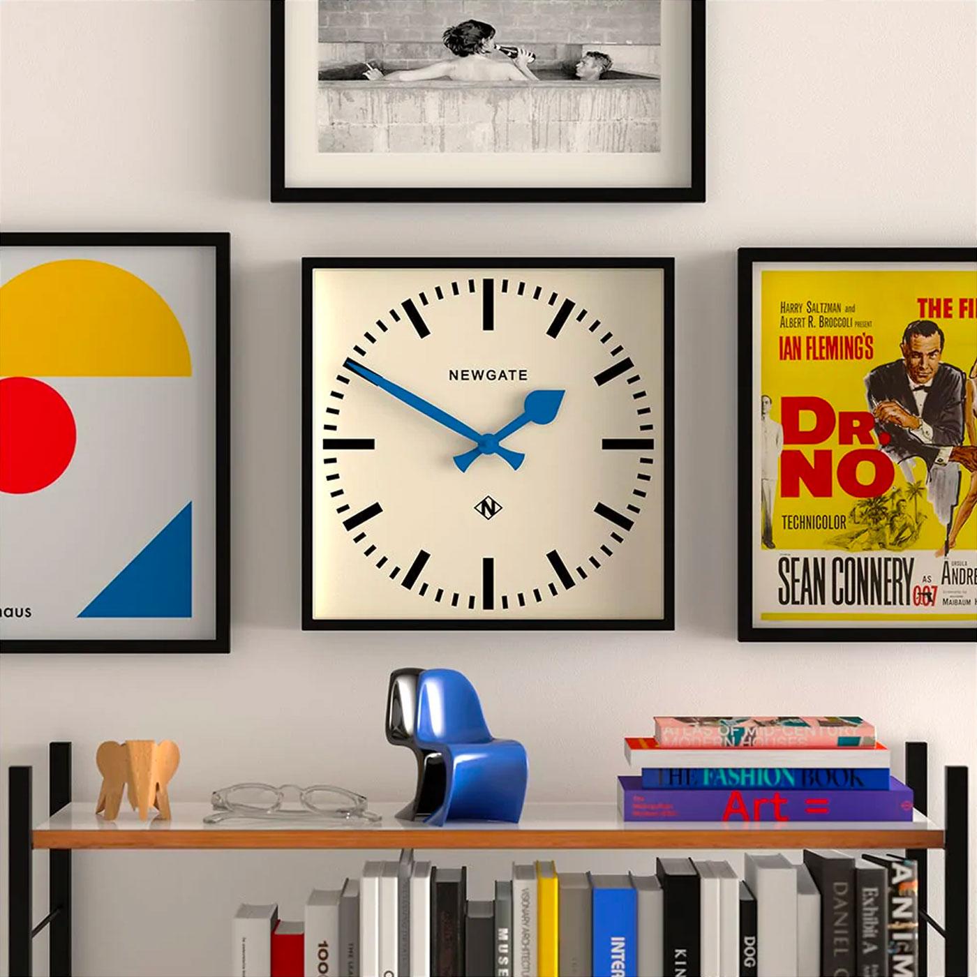 Number Five NEWGATE Retro Railway Wall Clock in Black/Blue