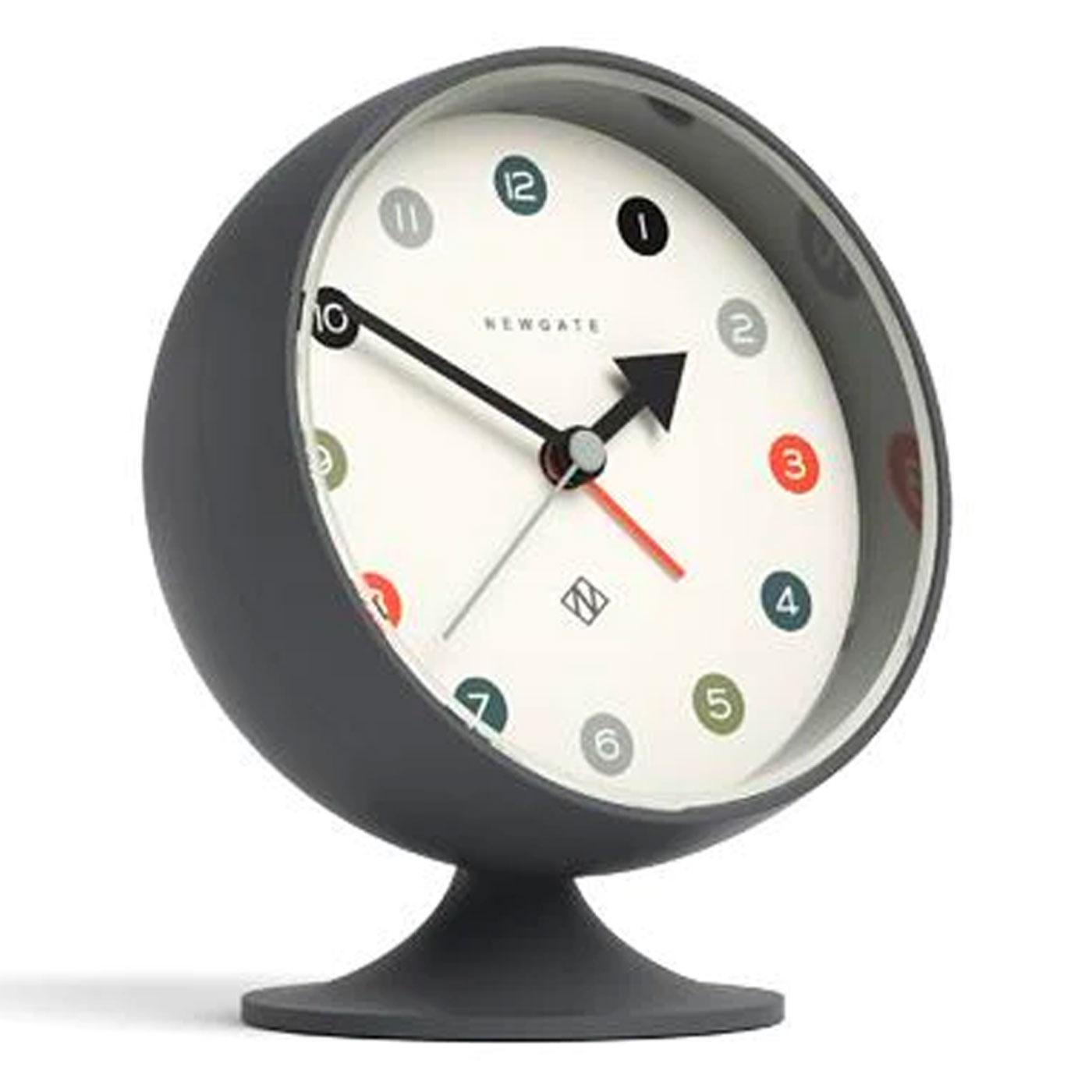 NEWGATE CLOCKS Spheric Retro 50s Alarm Clock in Grey