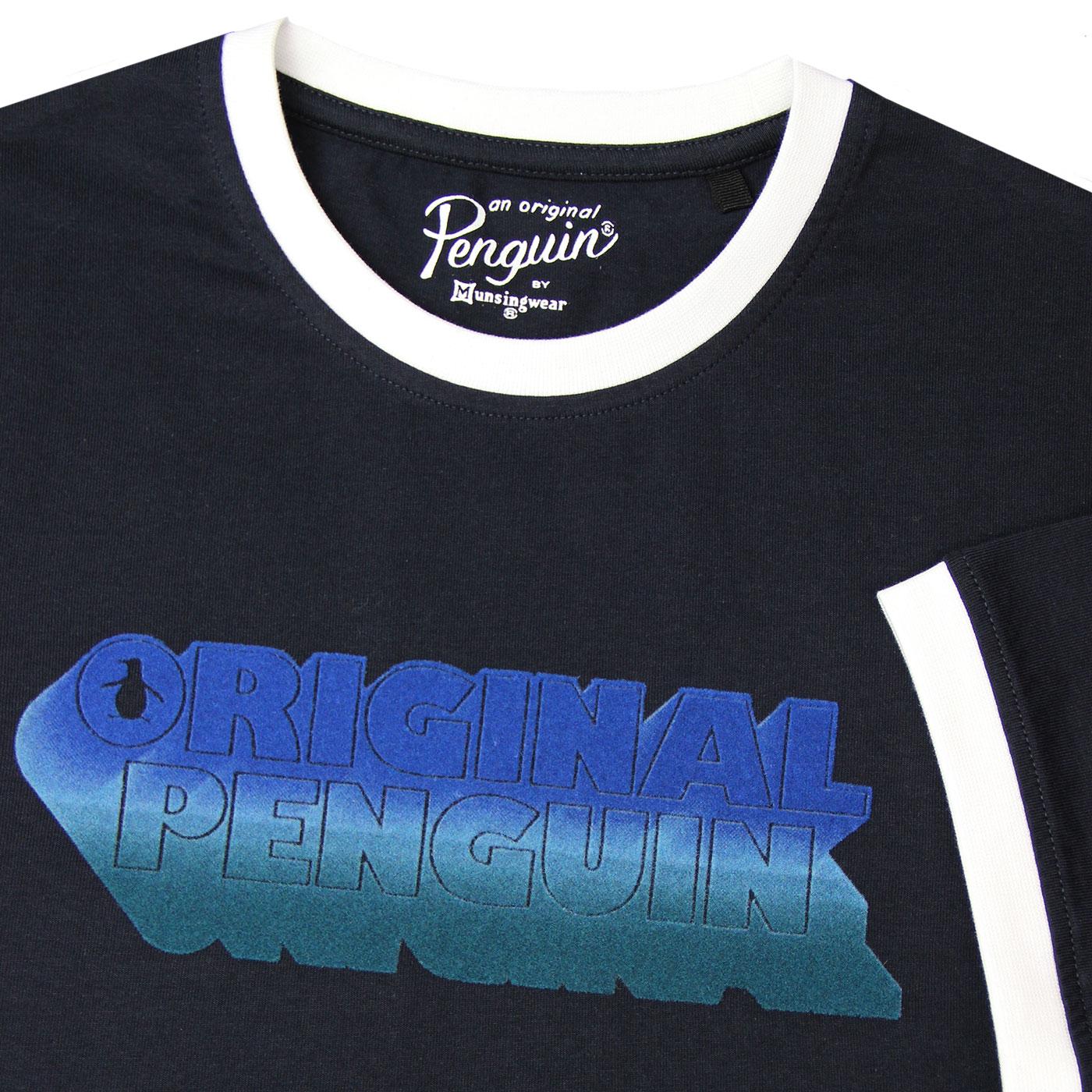 ORIGINAL PENGUIN Retro 70s Drop Shadow Logo Ringer Tee