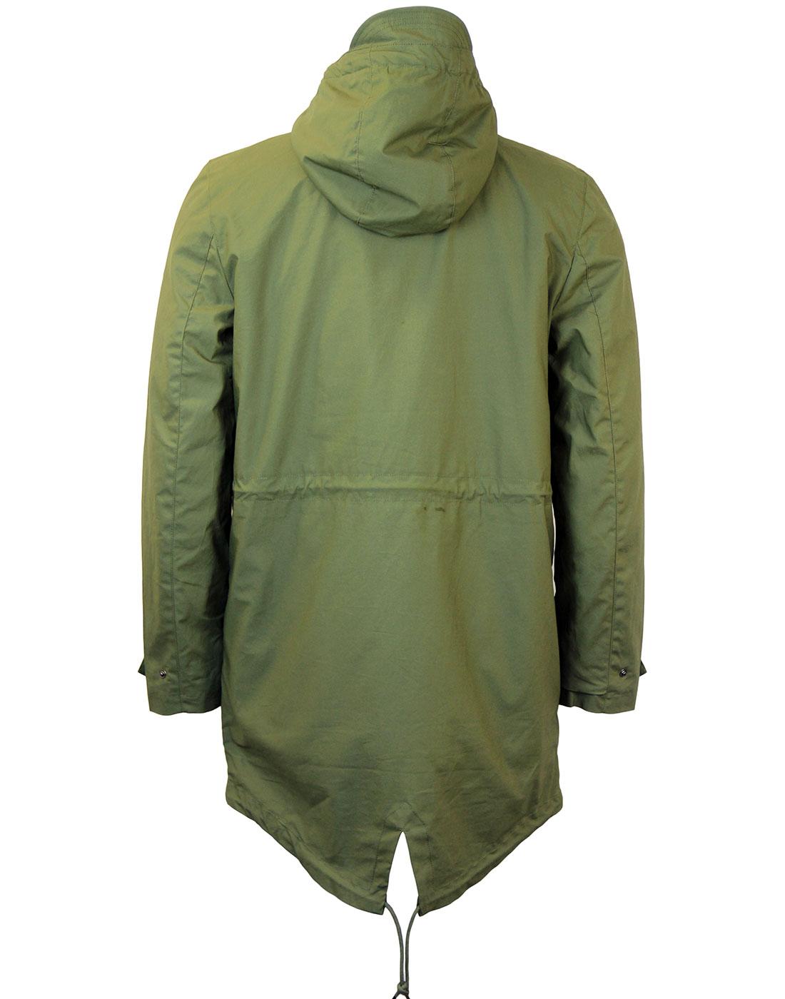 ORIGINAL PENGUIN Bowline Retro Mod Fishtail Parka In Olive