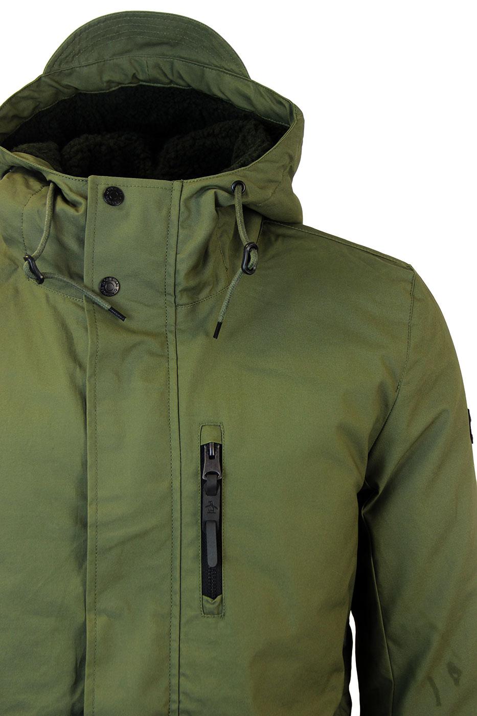 ORIGINAL PENGUIN Bowline Retro Mod Fishtail Parka In Olive