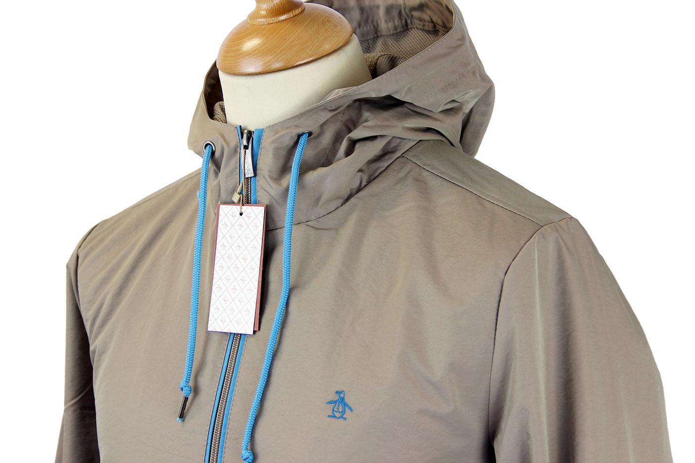 ORIGINAL PENGUIN Hooded Ratner Retro Mod Jacket Vintage Khaki