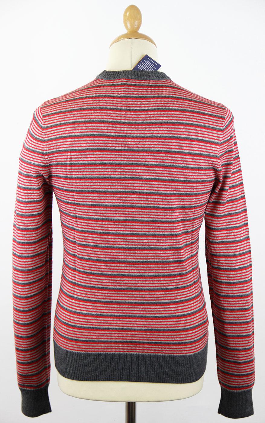 ORIGINAL PENGUIN Boddington Retro Mod Stripe Crew Neck Jumper