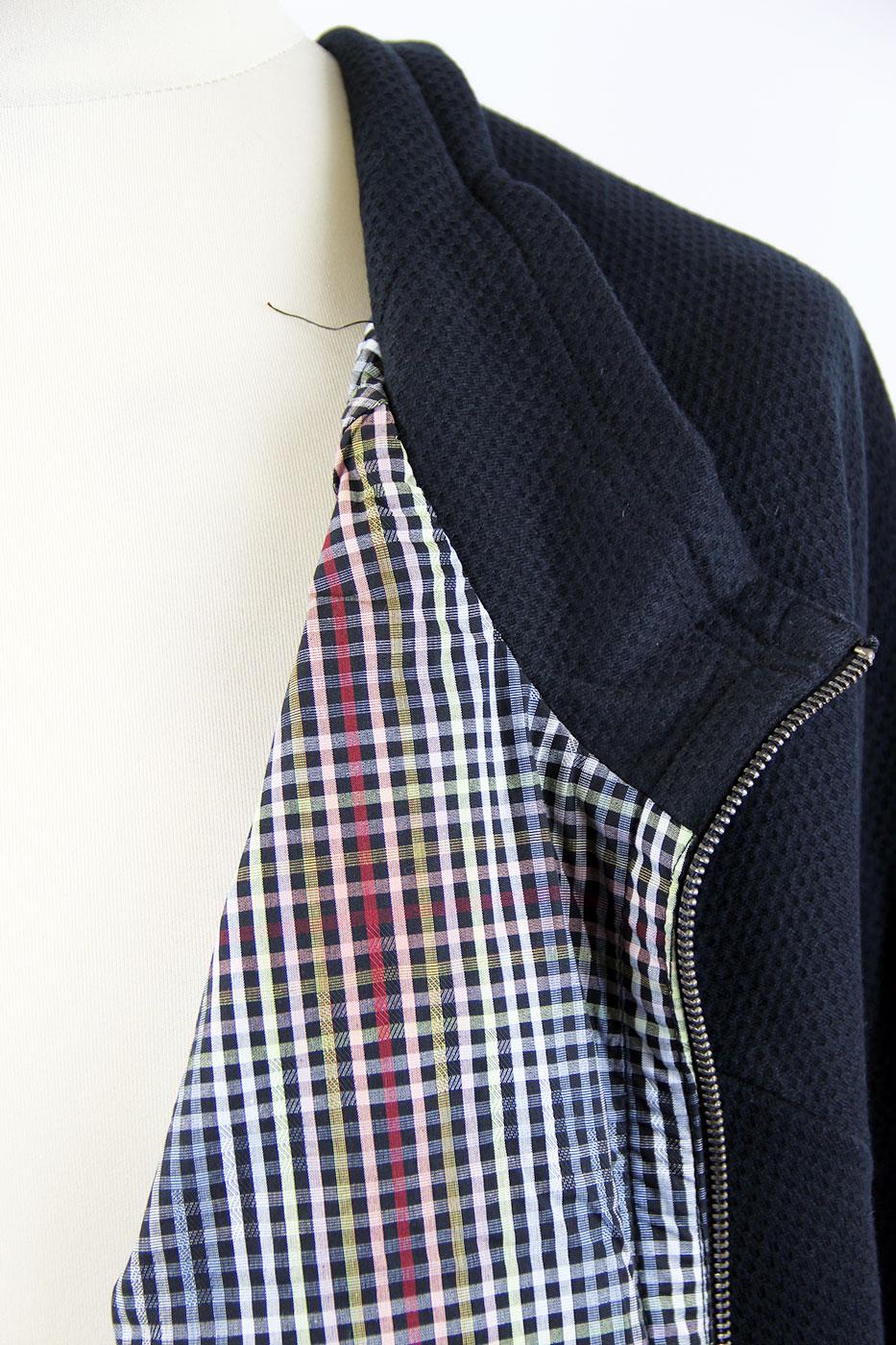 ORIGINAL PENGUIN Retro Indie Mod Waffle Jacquard Jacket Black