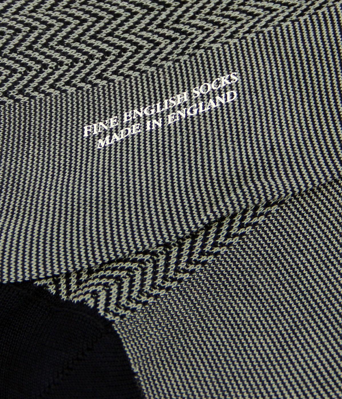 PANTHERELLA Fabian Rtero 60s Mod Herringbone Socks in Sage