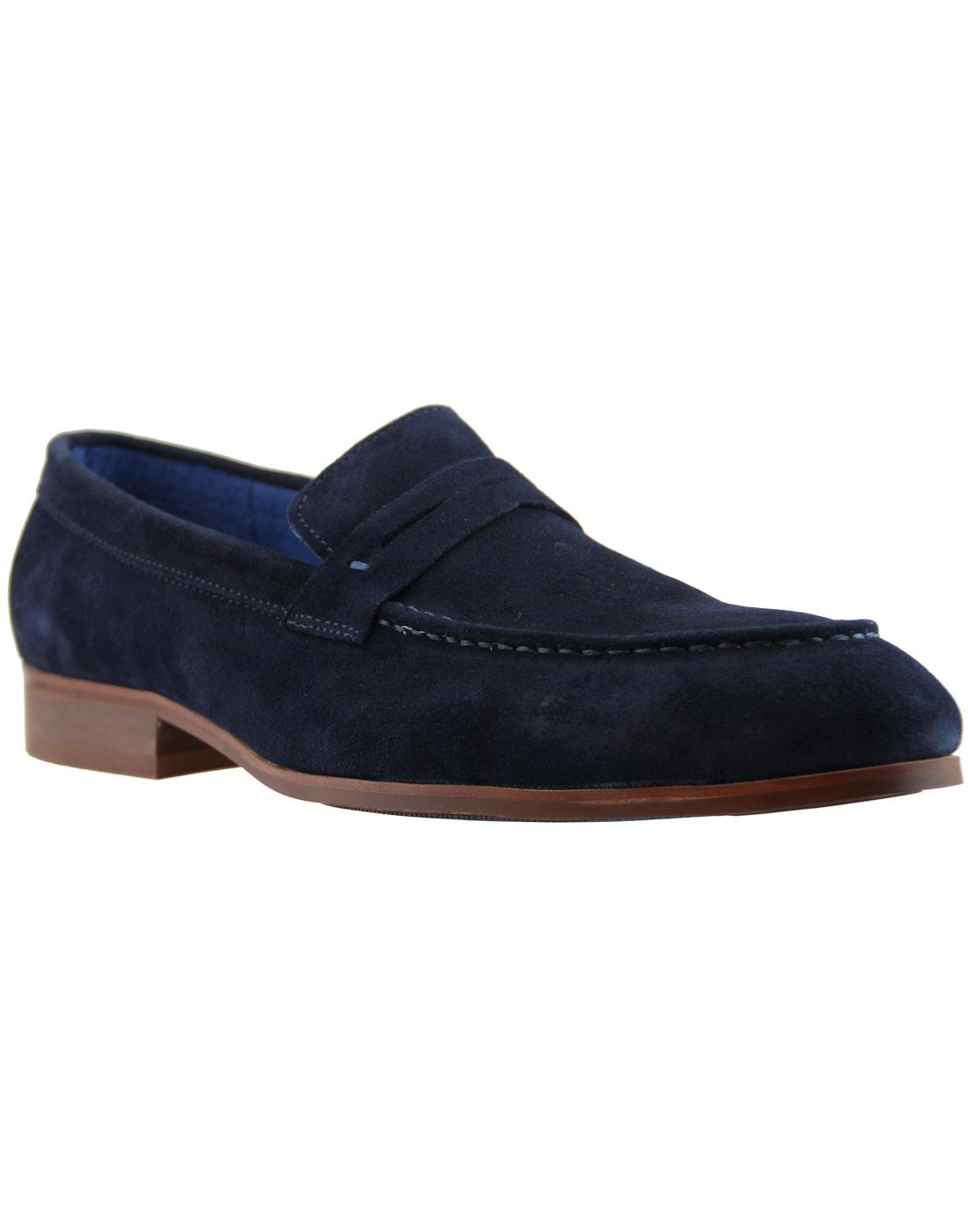 Paolo Vandini Mens Tremont Suede Loafers Navy Clothes, Shoes ...