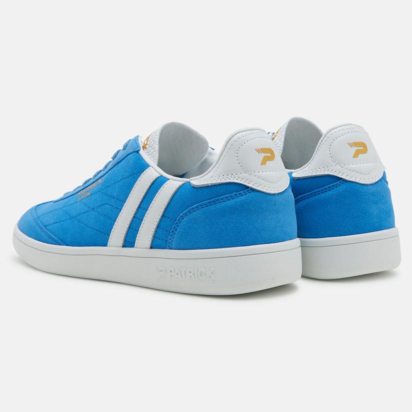 Patrick LYON Retro 80s Suede Cup Sole Trainers in Blue/White