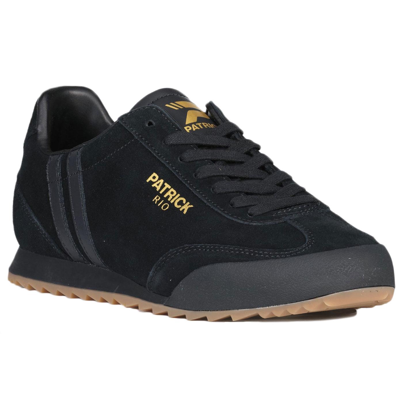 PATRICK Rio 80s Casuals Men's Suede Trainers in Mono Black