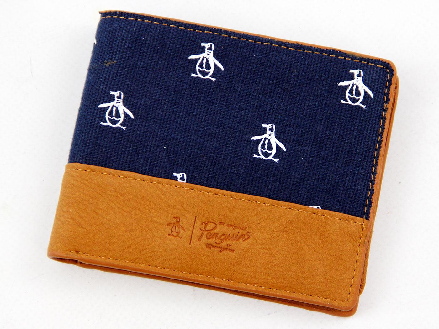 ORIGINAL PENGUIN Retro Indie Printed Canvas Billfold Wallet