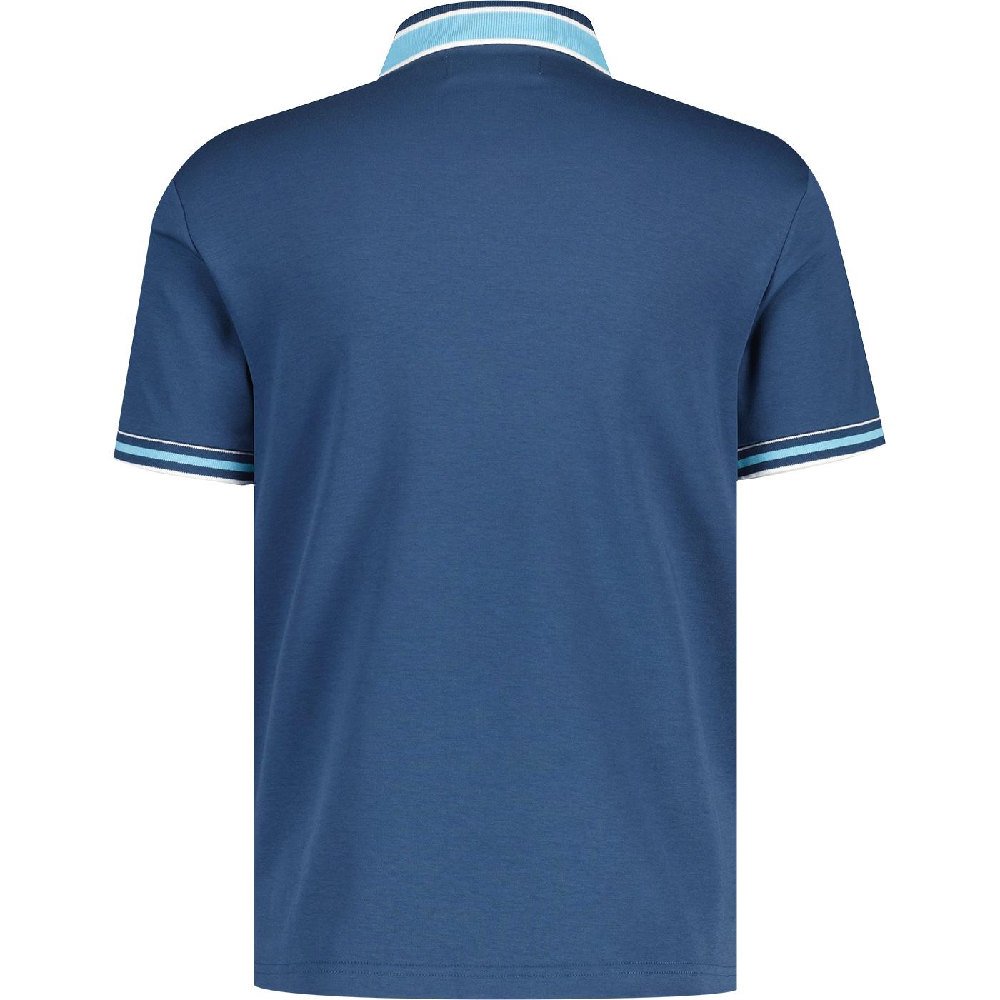 Original Penguin Novelty Collar Retro Polo Shirt in Sargasso Sea
