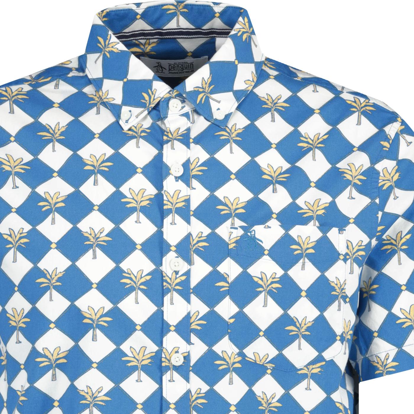 Original Penguin All Over Tee Time Print S/S Shirt Vallarta Blue