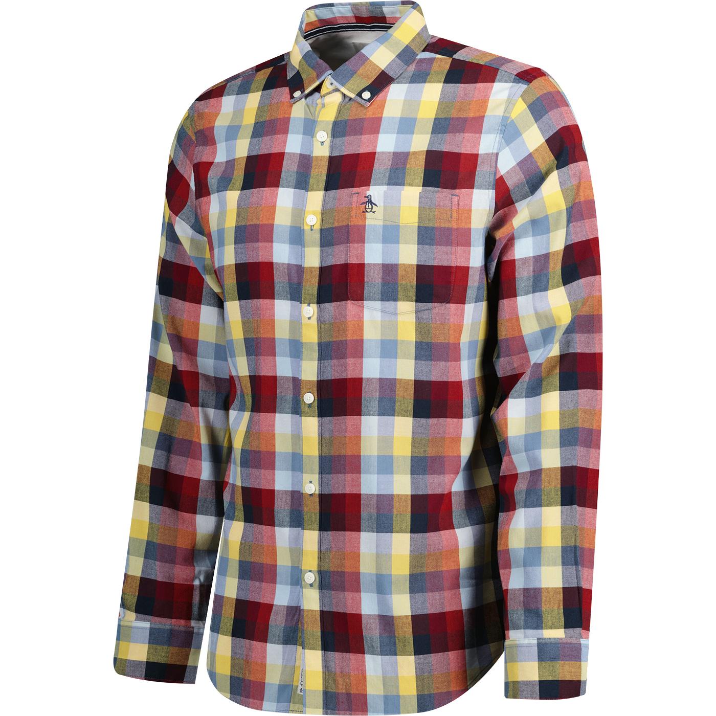 Original Penguin Retro Plain Weave Check Shirt in Spring Lake