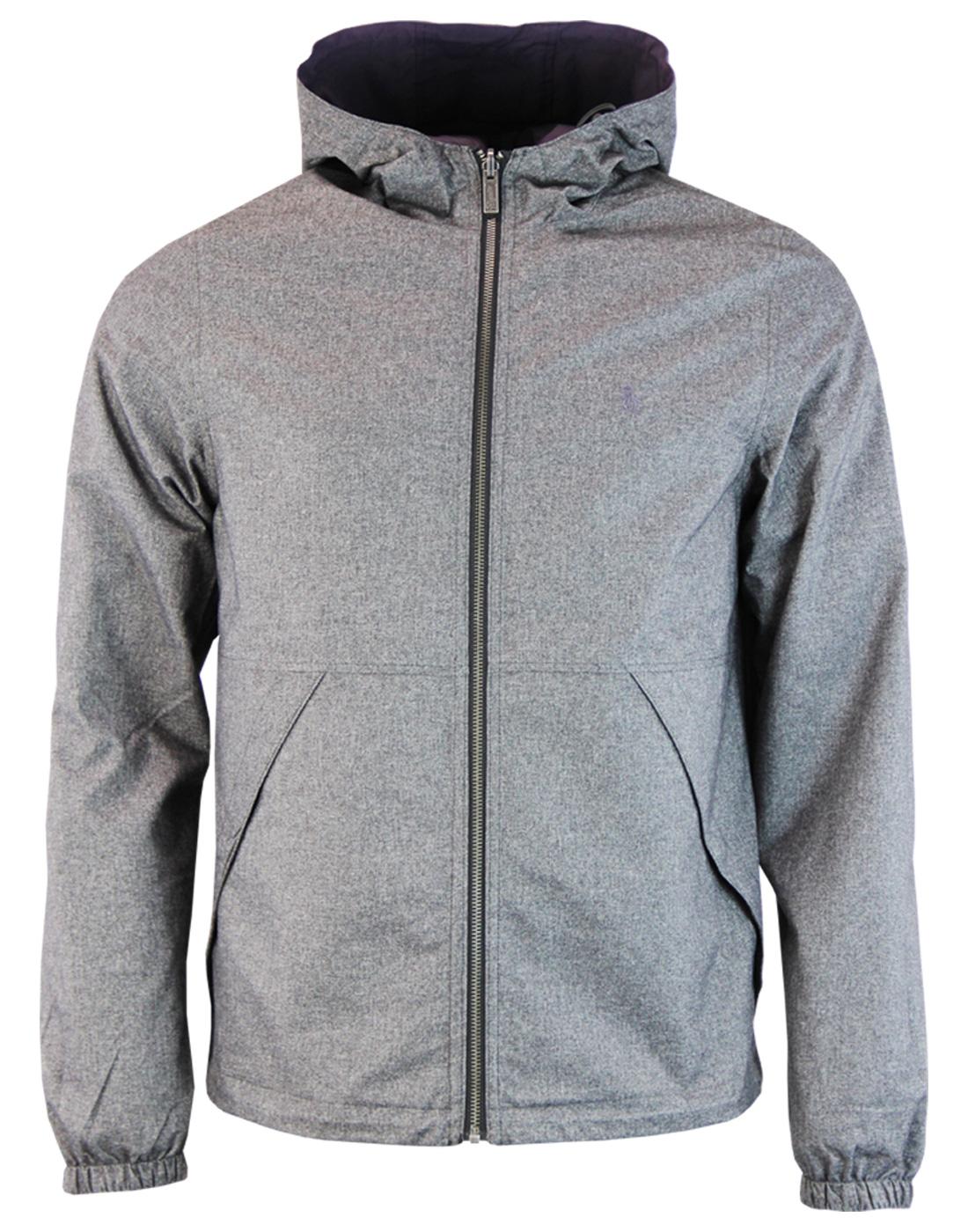 ORIGINAL PENGUIN Retro 70s Reversible Hooded Ratner Jacket Purple