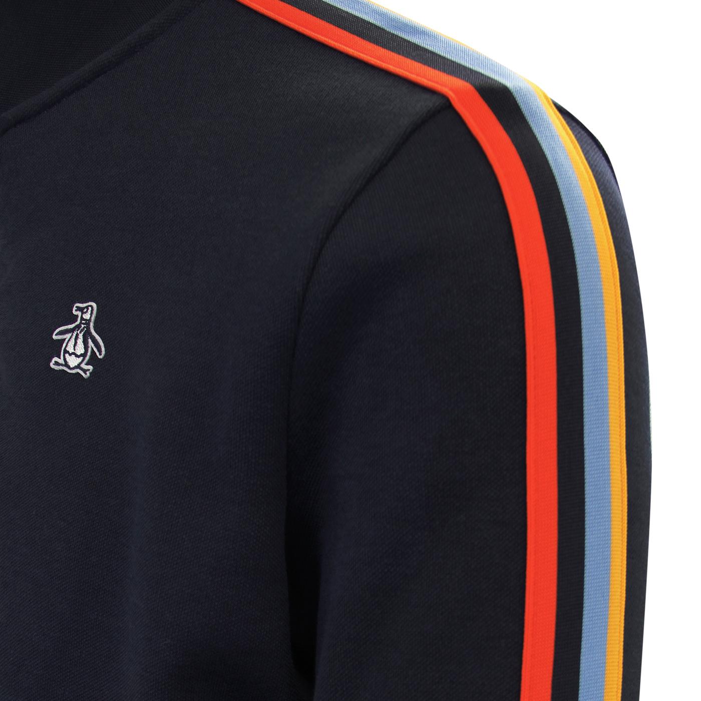 ORIGINAL PENGUIN Retro Indie Tape Track Jacket in Dark Sapphire