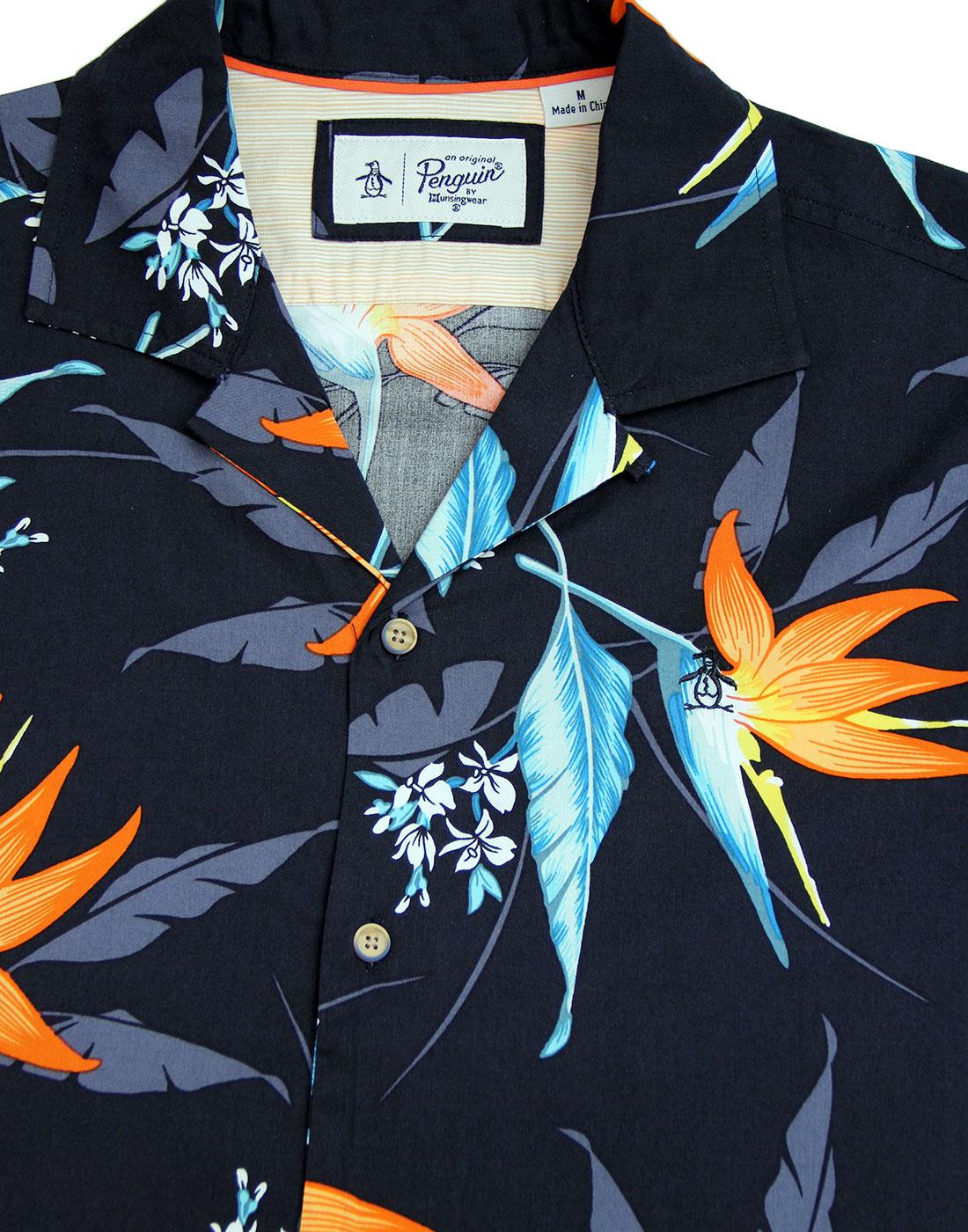 ORIGINAL PENGUIN Men's Floral Print Shirt in Dark Sapphire