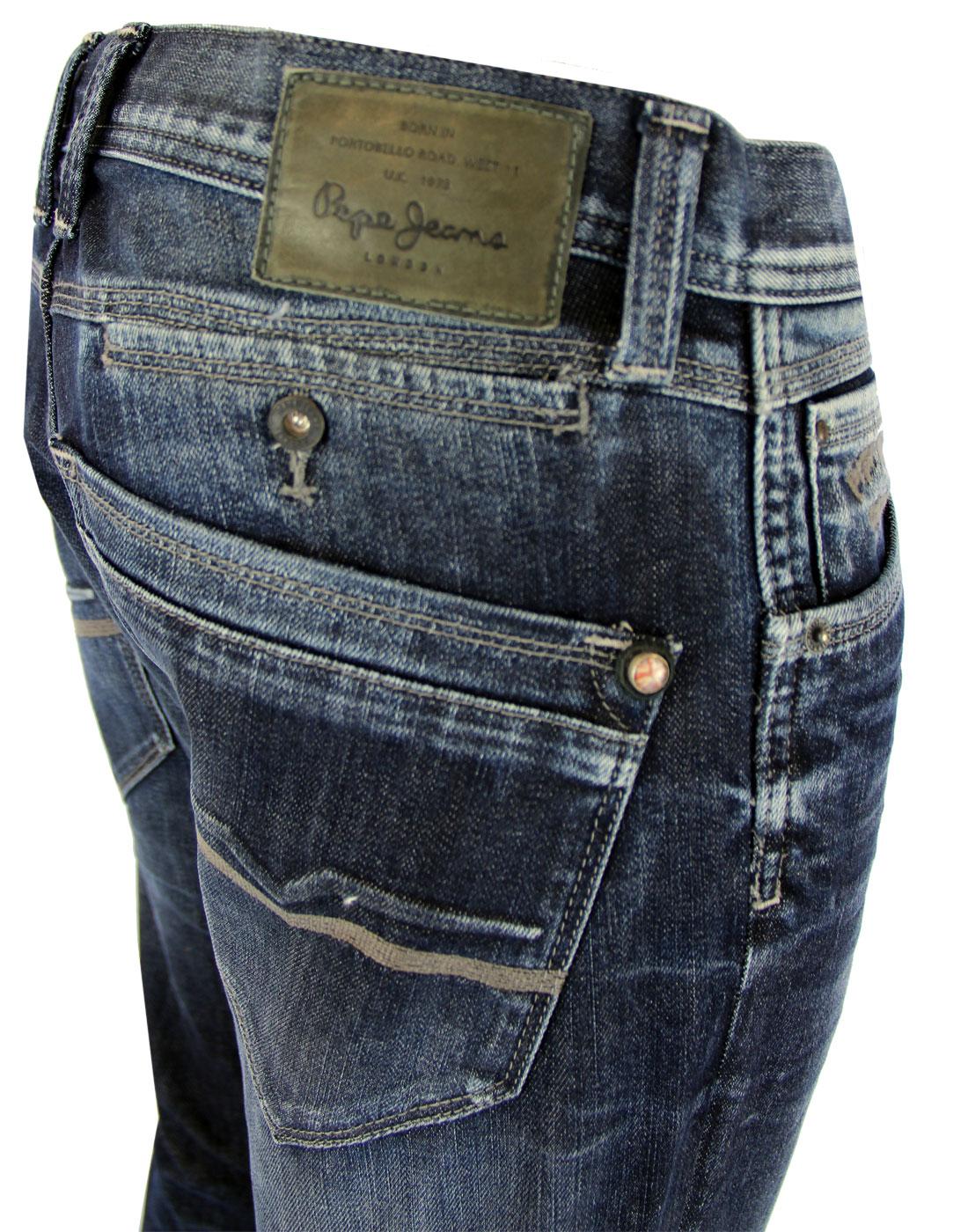 PEPE JEANS Spike Retro Indie Slim Fit Jeans in Black/Blue