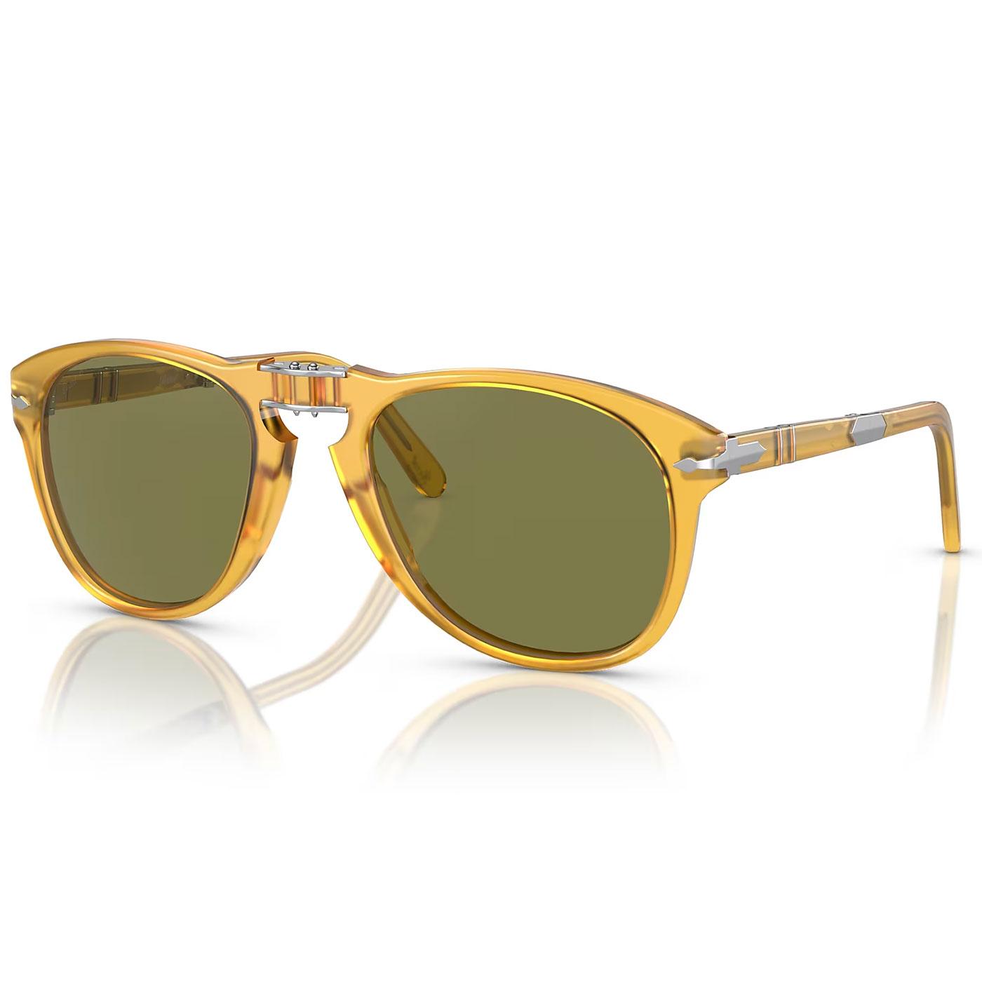 Persol 714SM Steve McQueen Foldable Sunglasses in Opal Yellow
