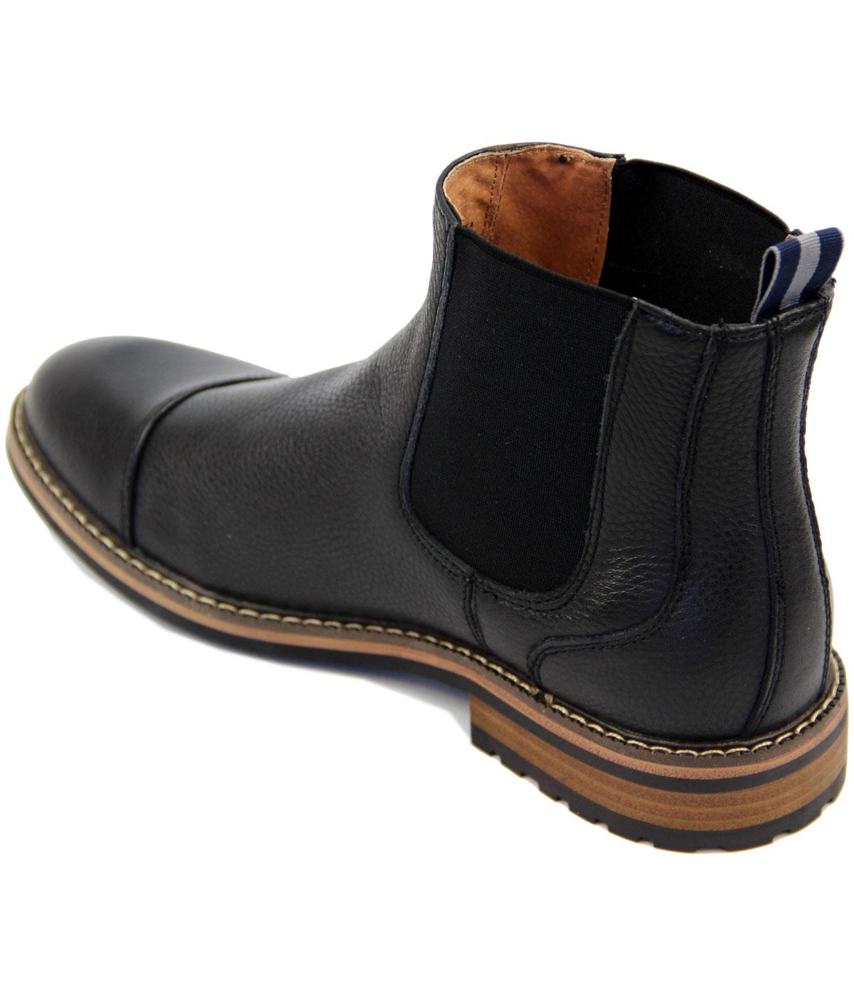 PETER WERTH Turnmill Retro Mod Toe Cap Leather Chelsea Boots