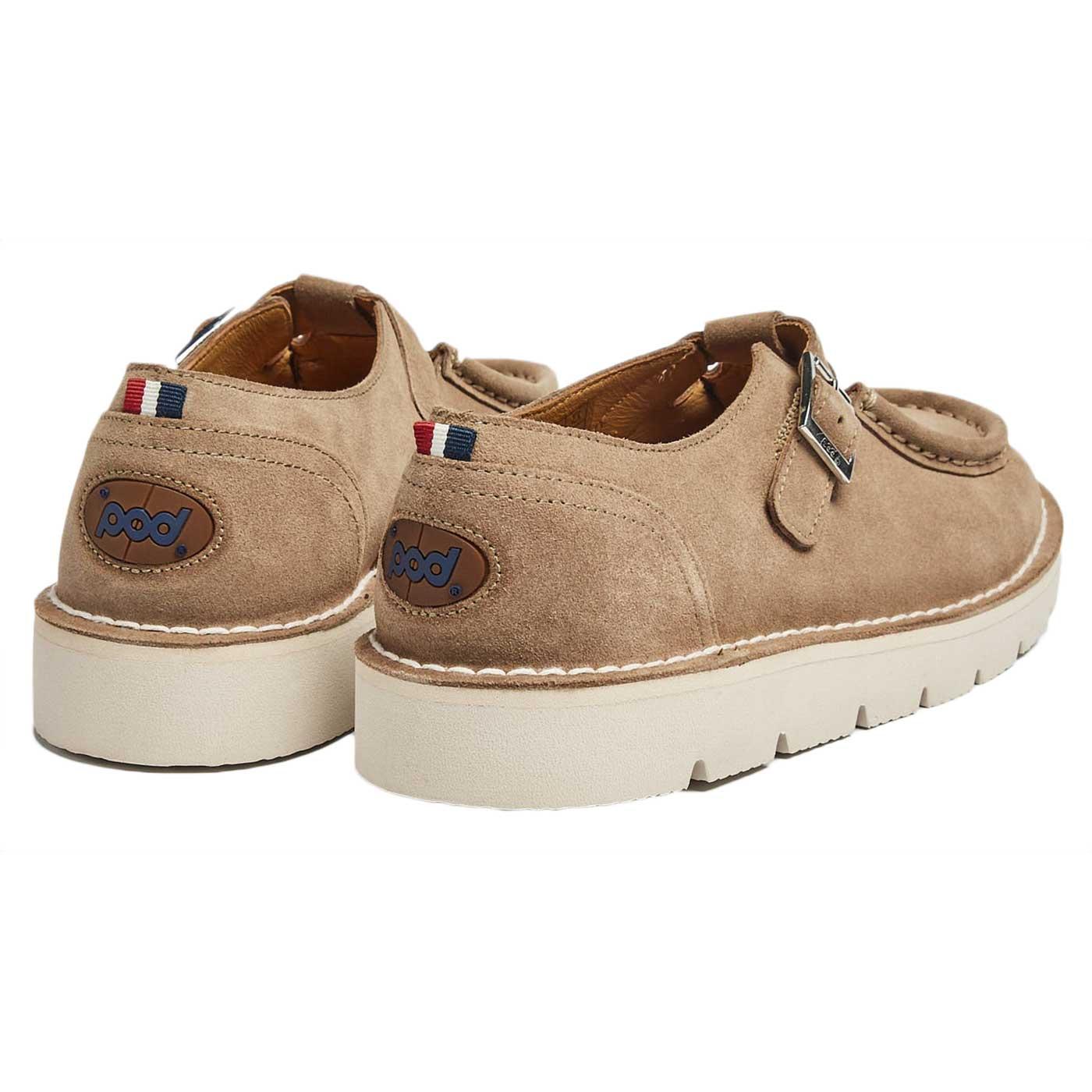 Pod Original Wonder leather suede T-Bar Moccasin Shoes Olive