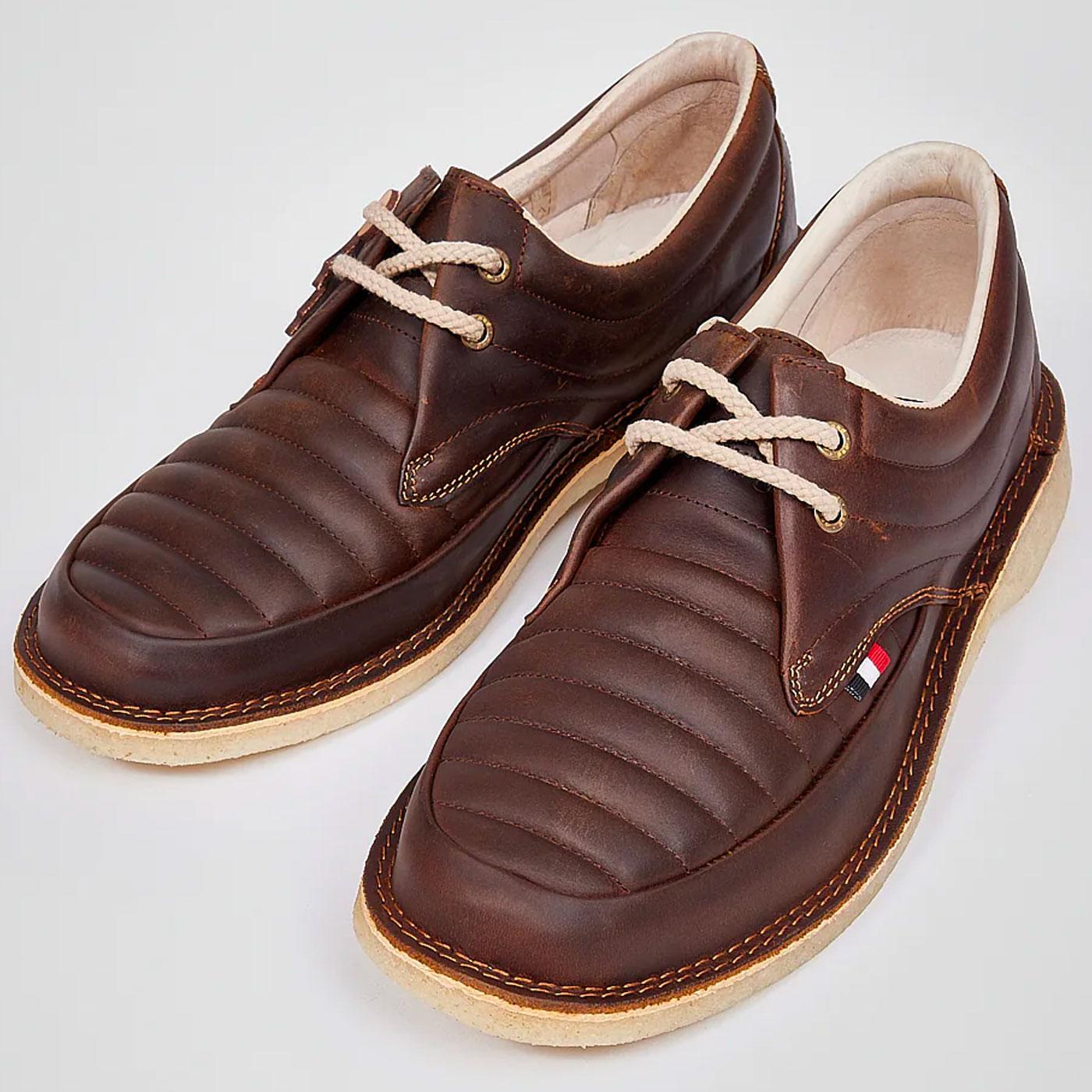 Pod Original Jagger Retro Oiled Nubuck Quilted Shoes Dark Tan