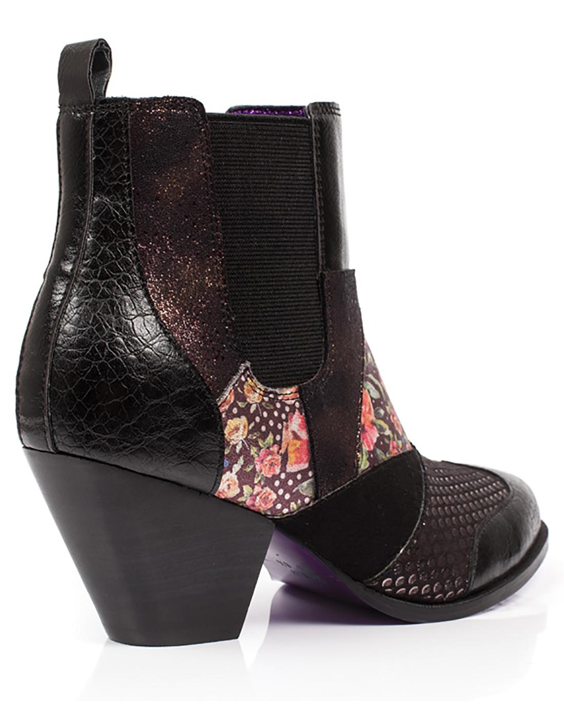 POETIC LICENCE Chelsea Patch Womens Mod Chelsea Boots in Black