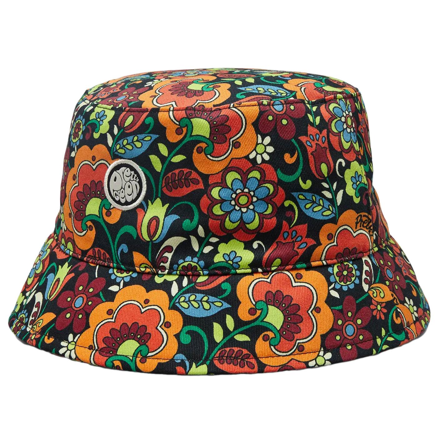 PRETTY GREEN Avalon Retro 60s Print Cricket Hat