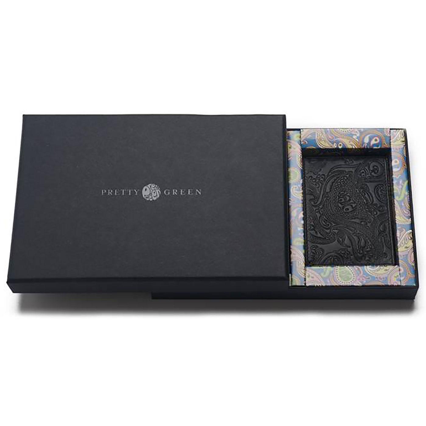 PRETTY GREEN Retro Wallet & Card Holder Gift Set Black