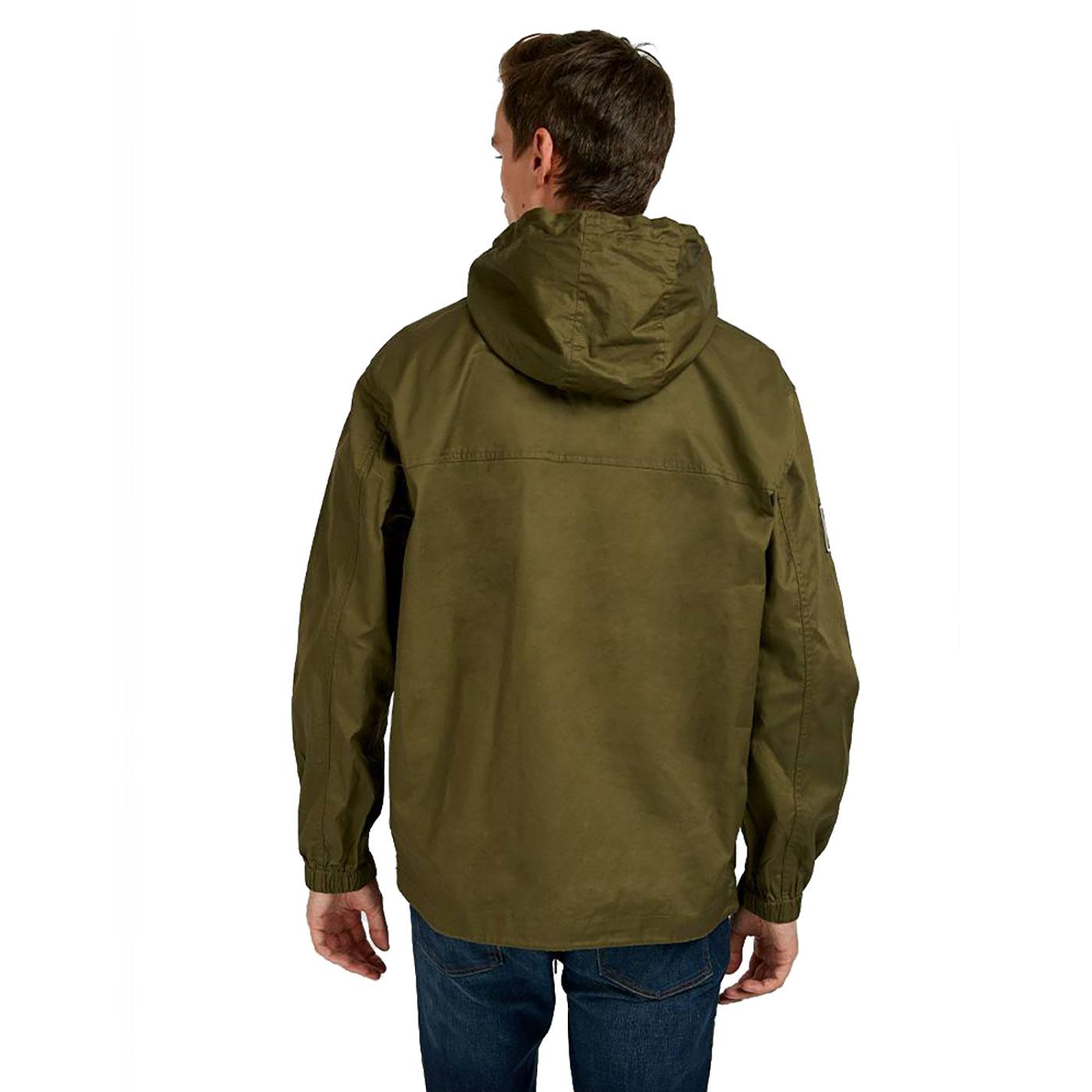 PRETTY GREEN Retro Indie Overhead Jacket in Green