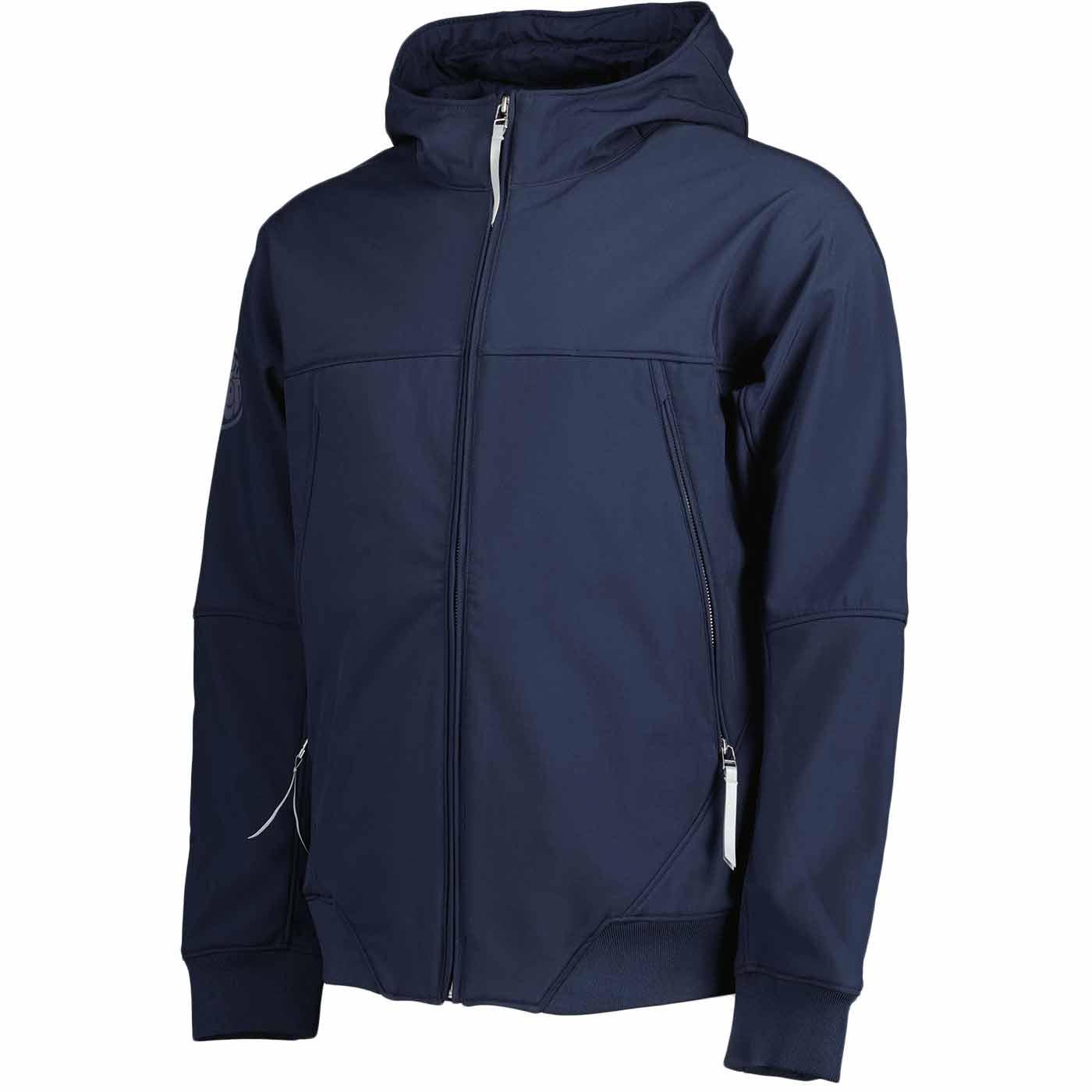 PRETTY GREEN Cyclone Retro Soft Shell Jacket in Navy
