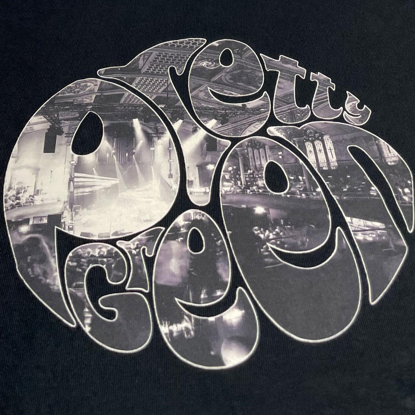 Pretty Green Retro 90s Gig Logo Jersey Crew Neck T-shirt Black