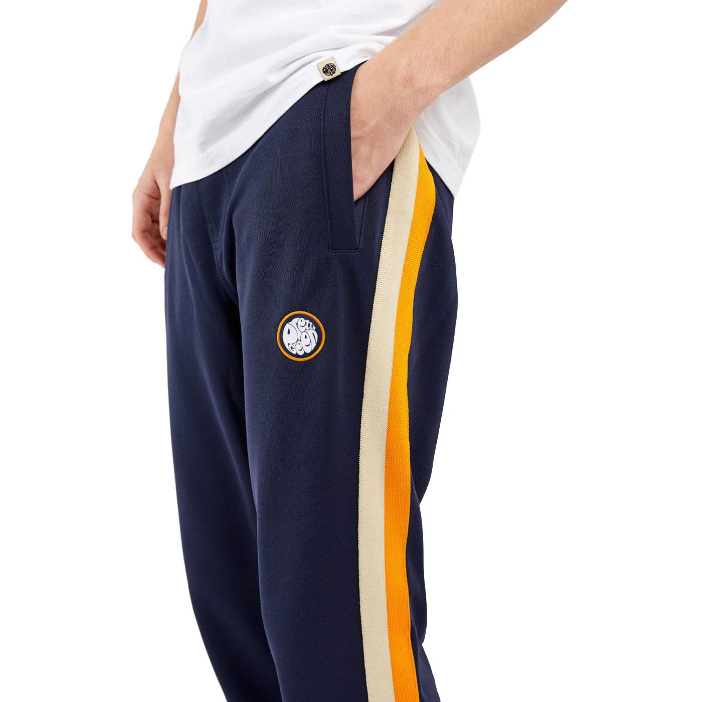 PRETTY GREEN Men's Contrast Stripe Track Pants in Navy