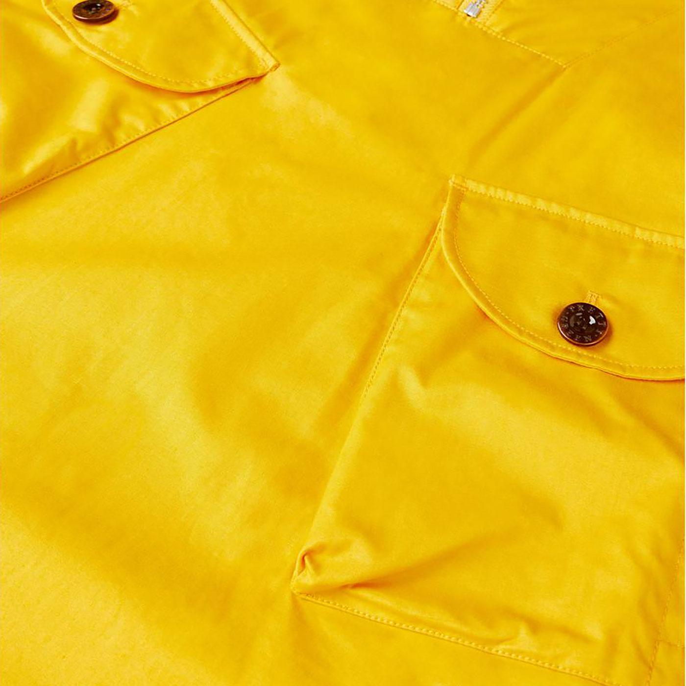 PRETTY GREEN Retro Two Pocket Overhead Jacket in Yellow