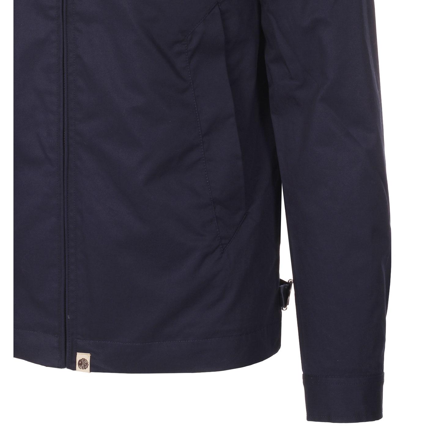 PRETTY GREEN Men's Retro Zip Up Harrington Jacket in Navy