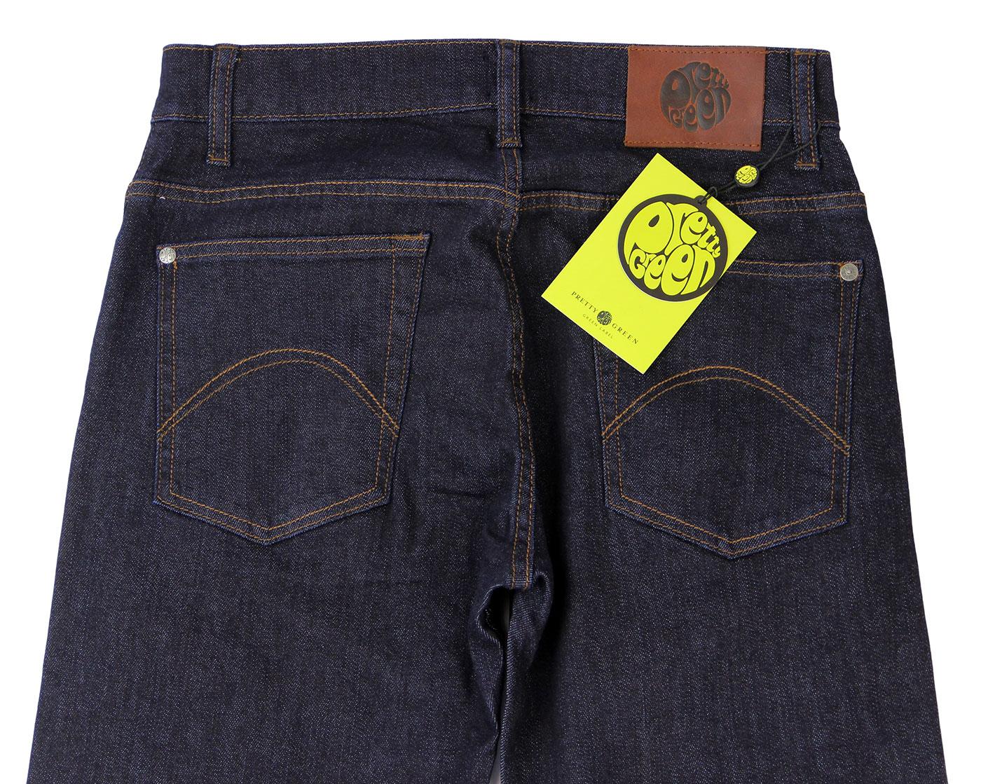 PRETTY GREEN Regular Straight Leg Rinse Washed Indigo Jeans