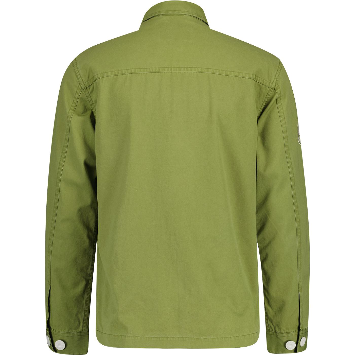 Ardwick Pretty Green Retro 90s Zip-Up Jacket in Green