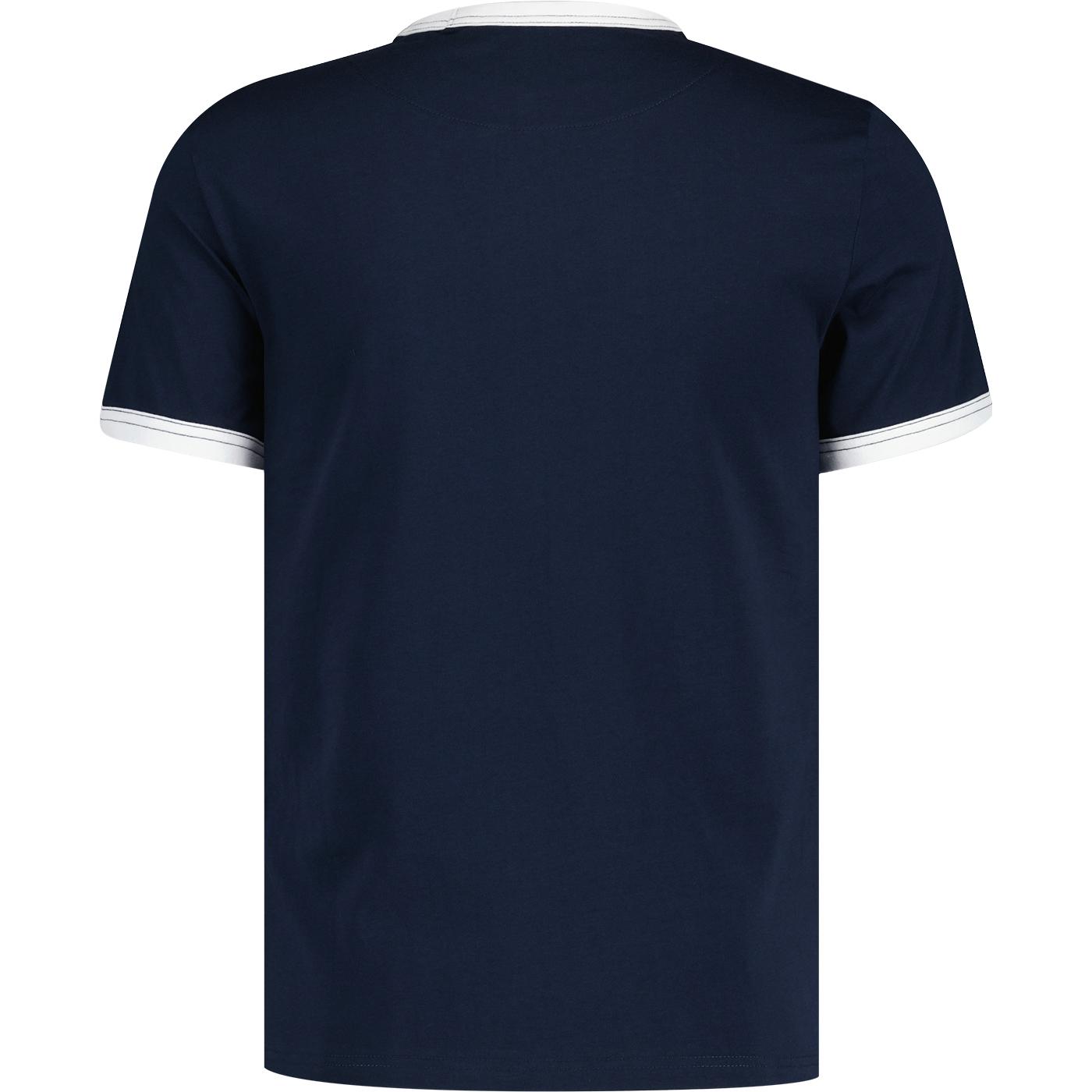 Epsilon Pretty Green Retro Mod Ringer Tee in Navy