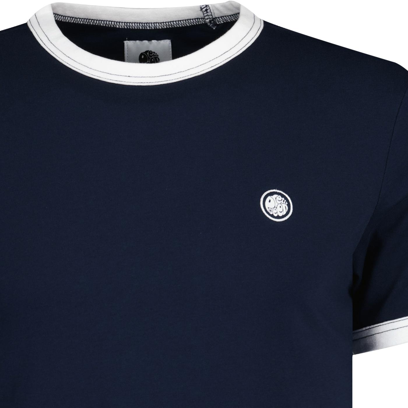 Epsilon Pretty Green Retro Mod Ringer Tee in Navy